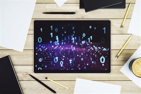 Premium Photo Creative Concept Of Binary Code Illustration On Modern Digital Tablet Screen Big