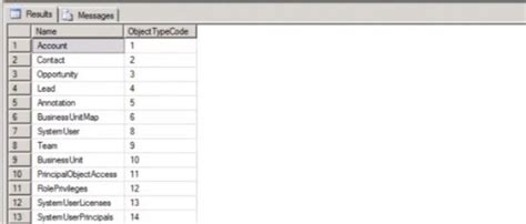 how do i get a list of object type codes from dynamics 365 on premise
