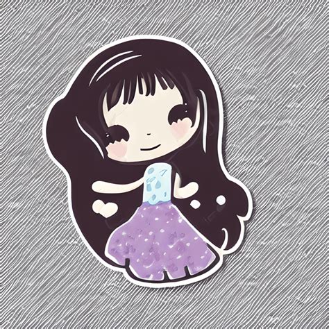 Kawaii Girl Sticker Illustration · Creative Fabrica