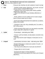 Comd 5240 Exam 2 Oral Peripheral Exam Oral Moror Assessmentpdf