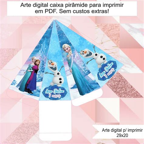 Arte Digital Caixa Pirâmide Frozen Elo7 Produtos Especiais