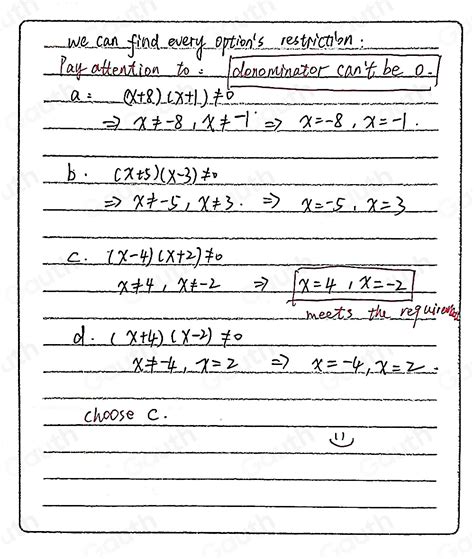 solved which of the following rational expressions has the domain
