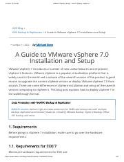 How To Deploy VMware VSphere 7 A Comprehensive Guide For Course Hero