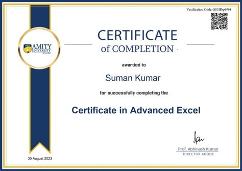 Suman Kumar On Linkedin Certificateofcompletion Advancedexcel