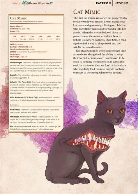 Cat Mimic Dnd Dragons Dnd Races Dnd Monsters