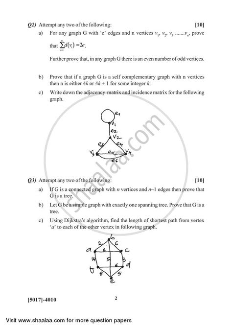 Graph Theory B Sc Mathematics Semester TYBSc Pattern Question Paper With PDF