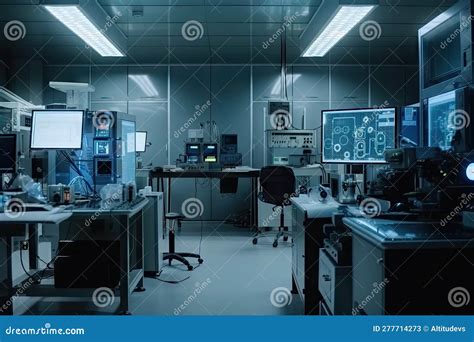 High Tech Lab With Iot Sensors And Monitoring Equipment Testing The Capabilities Of New