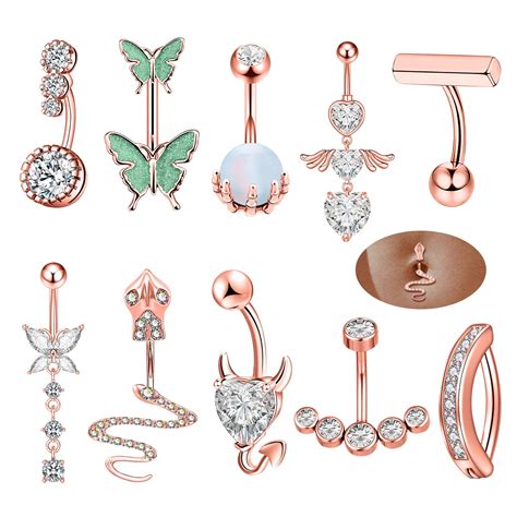 Designice 14g Belly Button Ringdangle Belly Ringsmix Styles Navel