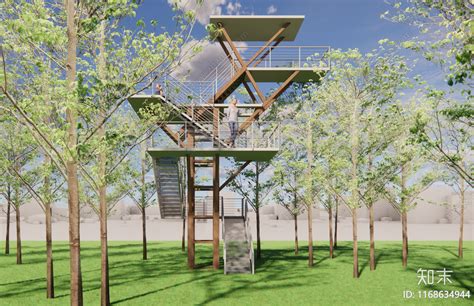 现代观景台su模型下载【id1168634944】知末su模型网