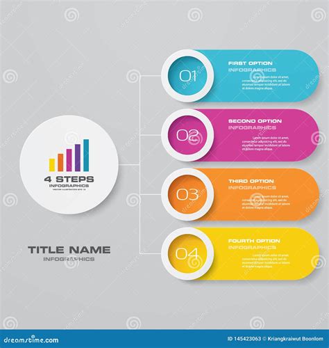 4 Steps Simple Editable Process Chart Infographics Element Stock Vector Illustration Of