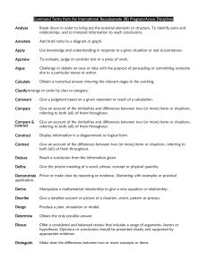IB MYP Command Terms Definitions Guide