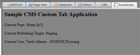 creating a custom tab application