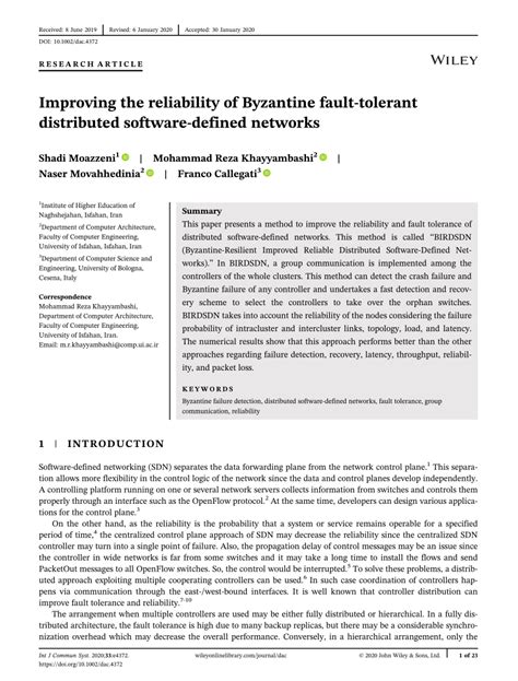 improving the reliability of byzantine fault tolerant distributed