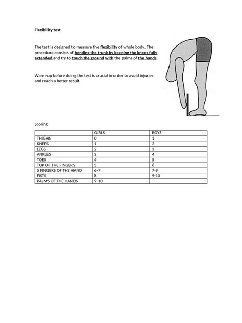 Flexibility Test Pdf
