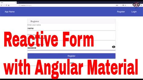 Part Angular Reactive Forms With Material Design Register Login YouTube