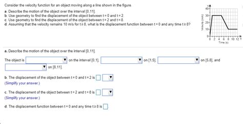 solved consider the velocity function for an object moving
