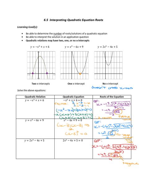 65interpretingquadraticequationroots 1 Pdf Quadratic Equation