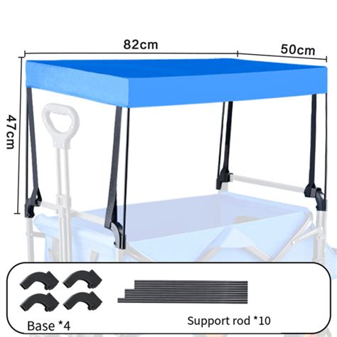 Removable Awning Canopy For Wagon Attachment Sun Shade Cover Blue Np