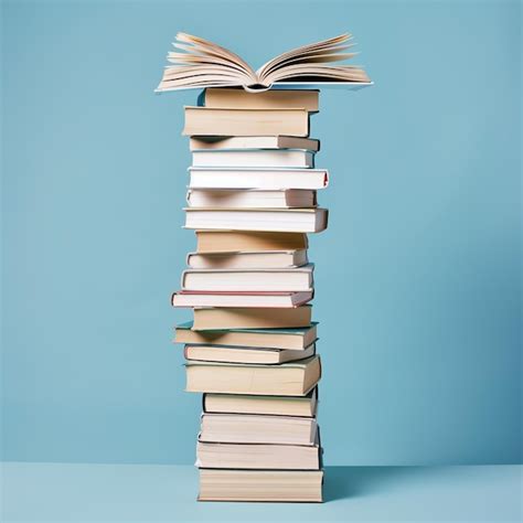Premium Photo A Neatly Organized Stack Of Books