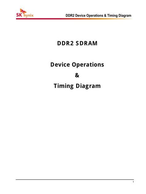 Ddr2 Sdram Device Operations And Timing Diagram Hynix