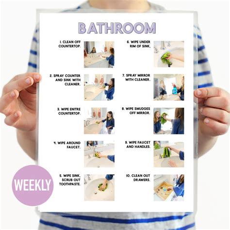 Bathroom Step By Step Chore Guide The Shine Guides