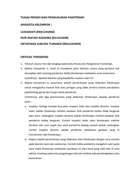 Proses Dan Pengukuran Fisioterapi Metode Charts Pdf