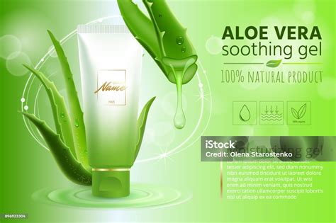 광고 카탈로그 잡지에 대 한 미용 제품에 대 한 포스터 화장품 패키지의 벡터 디자인입니다 크림 젤 바디 로션 알로에 베라 추출