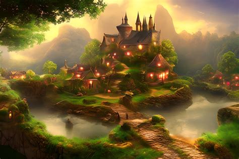 Village Scenery Graphic By Fstock · Creative Fabrica