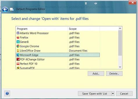Open With List Windows Forums