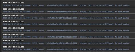 Error In The Logs Ethtool Ioctl Error On Vethbcce00d No Such Device VM Engine KVM Unraid