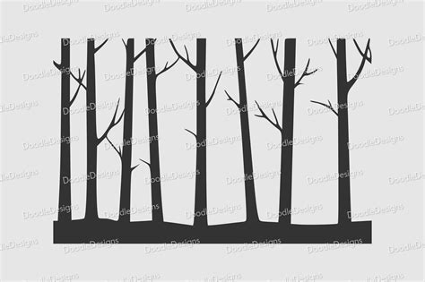 Birch Treeline SVG Trees SVG Graphic By DoodleDesignsStoreGB Creative Fabrica