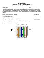 Module D02 Ethernet Cable Construction PE Docx Module D02 Ethernet Cable Construction PE