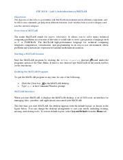 Lab Pdf CSE Lab Introduction To MATLAB Objectives The Objective Of This Lab Is To