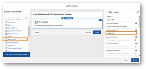 Screen Based Flow Create Upload File And Assign A Case To A Queue