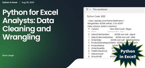 Excel Microsoftexcel Python Analytics Businessanalytics David