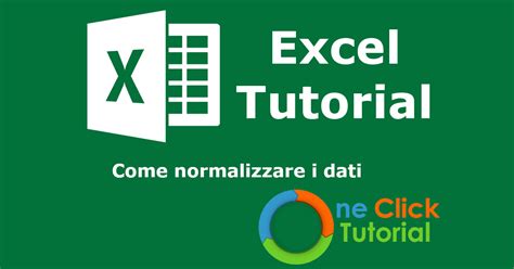 Come Normalizzare I Dati In Excel Oneclicktutorial
