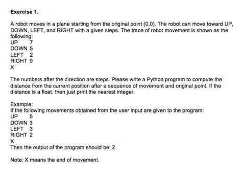 Solved Exercise A Robot Moves In A Plane Starting From Chegg