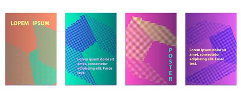 큐브 추상 하프톤 포스터 디자인 서식 파일 미래 점이 그라데이션 배경 플 래 카드 배너 및 기타에 대 한 서식 파일이 벡터입니다