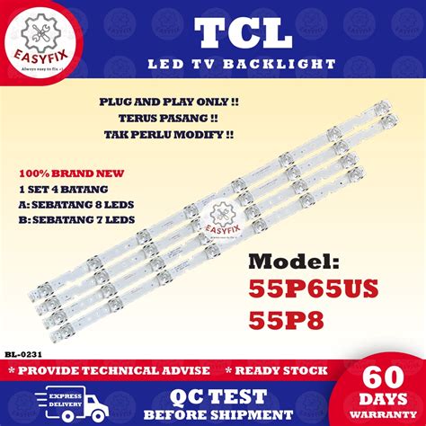 55p65us 55p8 Tcl 55 Inch Led Tv Backlight Lampu Tv 55 Led