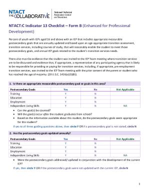 Fillable Online Indicator Checklist Form B Fill Out Sign Online Fax Email Print PdfFiller