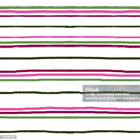 일러스트 레이 션 원활한 패턴 핑크 그린 라인 줄무늬 격자 무늬 반복 패턴의 그림 거친 홍당무 의류 패션 패브릭 섬유 벽지 종이 포장을위한 흰색 배경에 0명에 대한 스톡