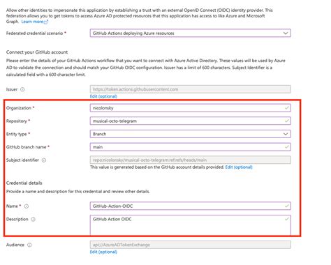 Azure AD Workload Identity Federation Actions GitHub Marketplace GitHub