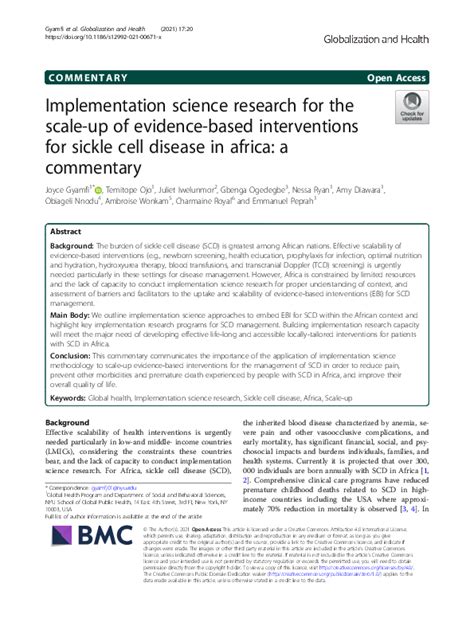 Pdf Implementation Science Research For The Scale Up Of Evidence