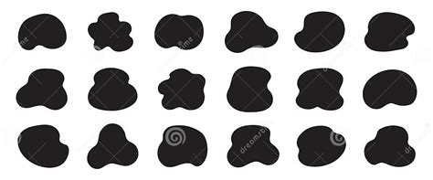 Organic Blob Shape Abstract Amoeba Irregular Fluid Element Set Simple Flat Abstract Splodge