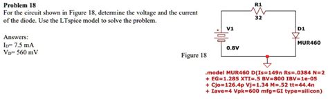 solved for the circuit shown in figure 18 determine the voltage and