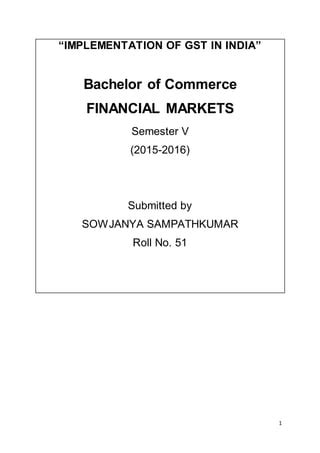 IMPLEMENTATION OF GST IN INDIA 1 PDF