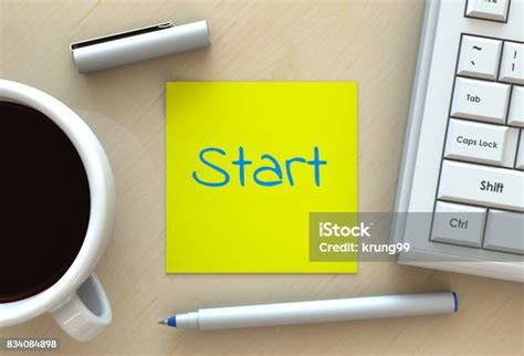 시작 메시지 메모 용지 컴퓨터와 커피 테이블 3 차원 렌더링 개념에 대한 스톡 사진 및 기타 이미지 개념 경쟁 기업 재무와 산업 Istock