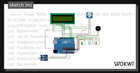 Pantalla Lcd Que Toma Temperatura Leds Y Zumbador Wokwi Esp32