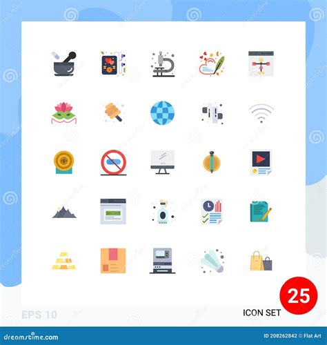 25 Universal Flat Colors Set For Web And Mobile Applications Flowchart Develop Microscope