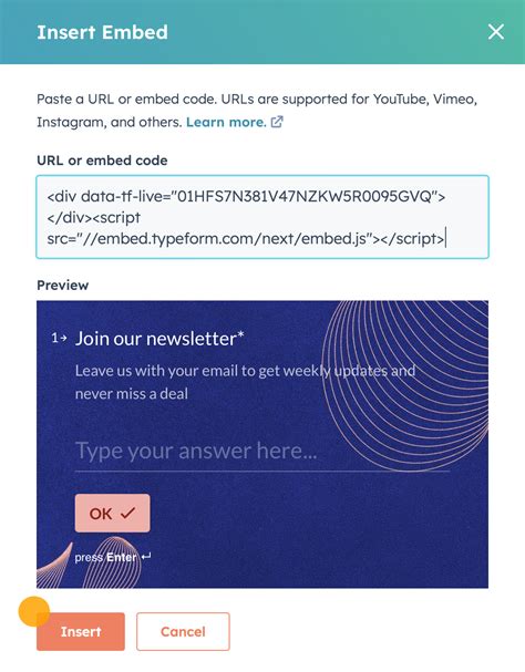 Embed Your Form On Hubspot Help Center